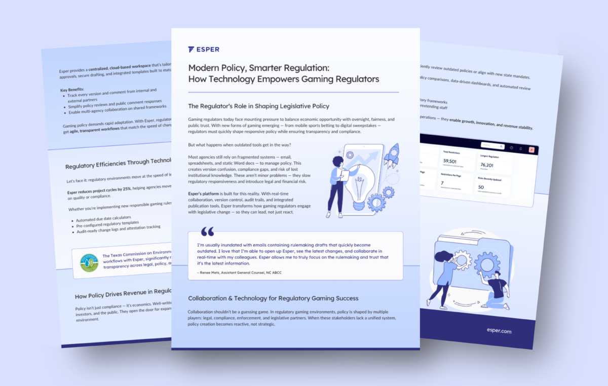 Modern Policy, Smarter Regulation: How Technology Empowers Gaming Regulators - Esper